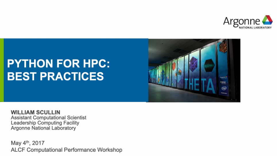 Python for HPC: Best Practices | Argonne Leadership Computing Facility